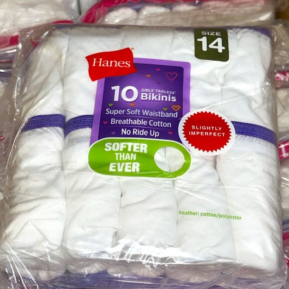 Hanes | Accessories | Hanes Girls Tagless Briefs Lot 45 24 Pcs 24 Packs ...